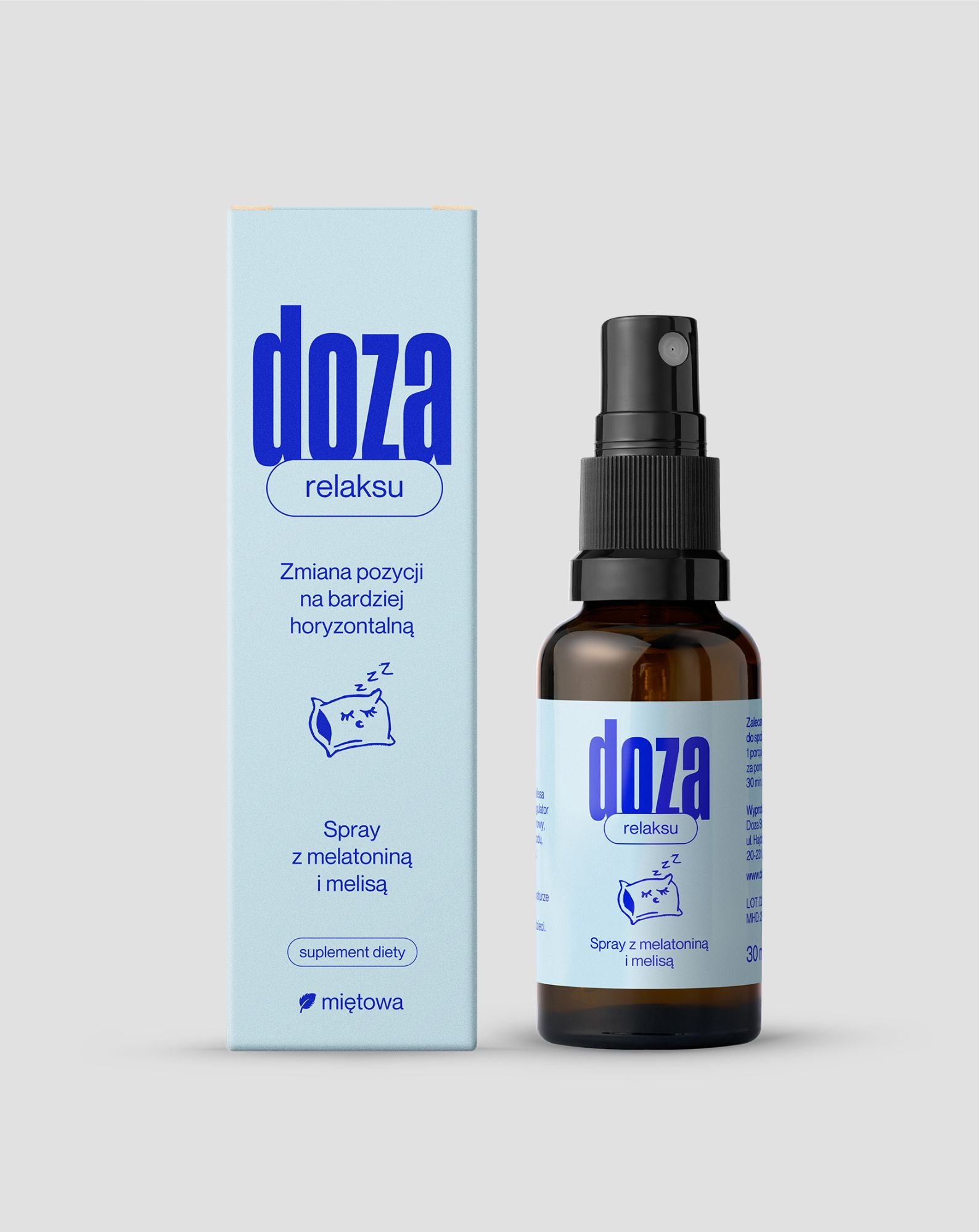 Doza relaksu Spray z melatoniną i melisą dla łatwiejszego zasypiania Doza